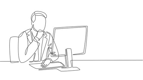 Self Drawing Animation Single Line Draw Stock Footage Video (100% ...