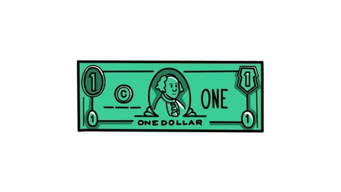 One Dollar Sketch 2d Animation Stock Footage Video (100% Royalty-free ...