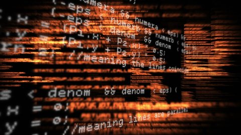 Animation Orange Data Processing Over Black Stock Footage Video (100% ...