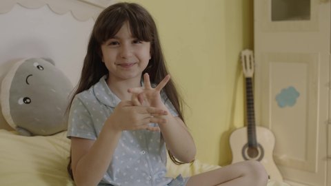 Little Girl Doing Magic Tricks Her Stock Footage Video (100% Royalty ...