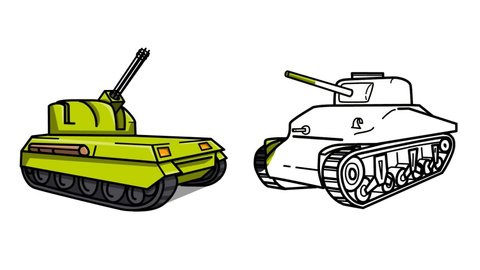 Tanks Sketch 2d Animation Stock Footage Video (100% Royalty-free ...