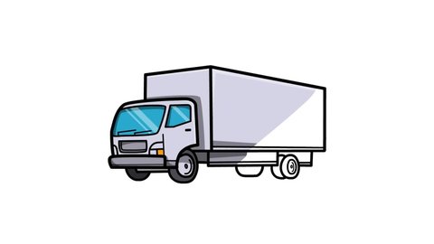 Truck Animation Sketch 2d Animation Container Stock Footage Video (100% ...