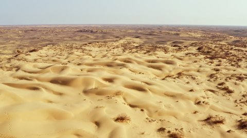 Top Drone View Dunes Desert Boundless Stock Footage Video (100% Royalty ...