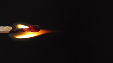 Light Match Dark Closeup Strike Matchstick Stock Footage Video (100% ...