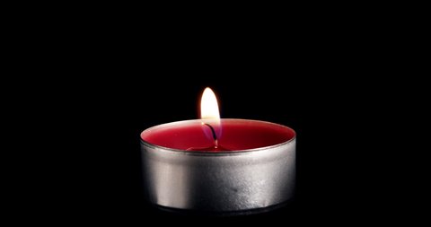 Single Red Candle Burning Isolated Candle Stock Footage Video (100% ...