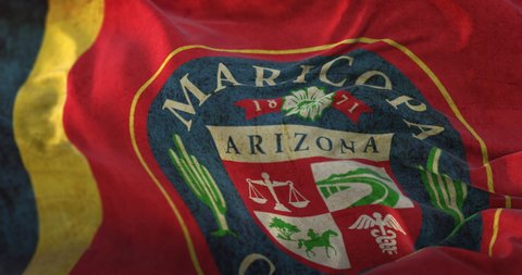Old Maricopa County Flag State Arizona Stock Footage Video (100% ...
