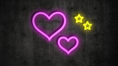 Glowing Cute Pink Heart Neon Stock Footage Video (100% Royalty-free ...