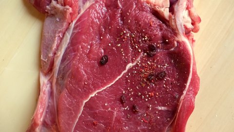Red Meat Top View Cut Steak Stock Footage Video (100% Royalty-free ...