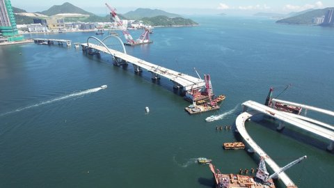 Largescale Sea Traffic Viaduct Bridge Twolane Stock Footage Video (100% ...