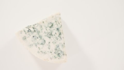 Large Slice Blue Cheese On White Stock Footage Video (100% Royalty-free ...