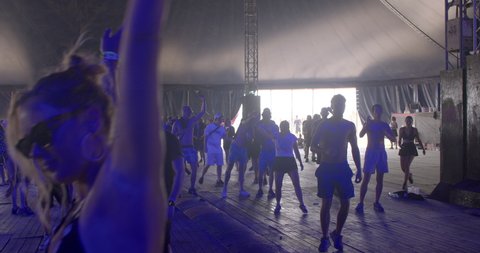 Group People Make Dance Moves Blue Stock Footage Video (100% Royalty ...