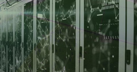 Animation Network Connections Over Server Room Stock Footage Video (100 ...