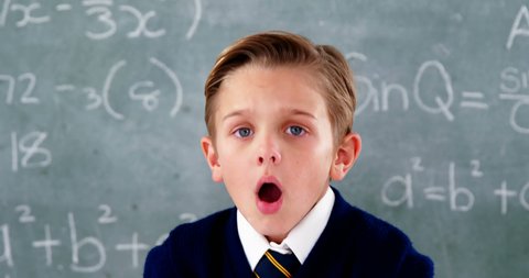 Animation Math Formulas Over Scared Caucasian Stock Footage Video (100% ...