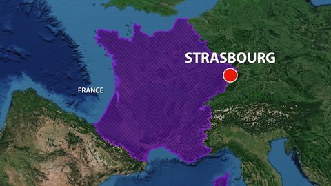 Designation Borders France On Map Mark Stock Footage Video (100% ...