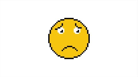 Sad Emoticon Pixel Art Animation Stock Footage Video (100% Royalty-free ...