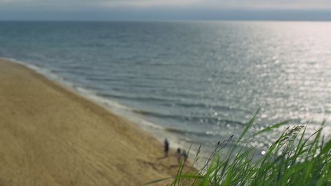 Family Enjoy Sea Landscape Sandy Beach Stock Footage Video (100% ...