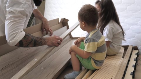 Dad Daughter Son Open Boxes Future Stock Footage Video (100% Royalty ...