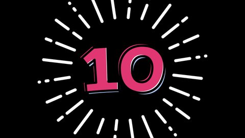 10 Seconds Countdown Transparent Background Stock Footage Video (100% ...