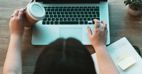 Spilling Coffee On Laptop Keyboard Work Stock Footage Video (100% ...