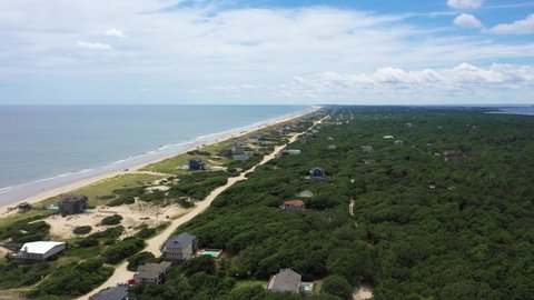 Aerial View Carova Beach Outer Banks Stock Footage Video (100% Royalty ...
