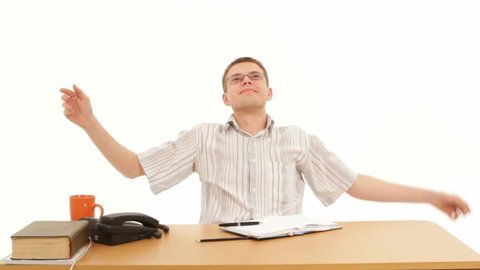 Man Throwing Everything Off His Table Stock Footage Video (100% Royalty ...