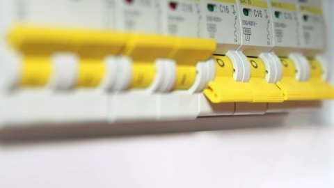 Circuit Breaker Switching Power Supply Switches Stock Footage Video ...