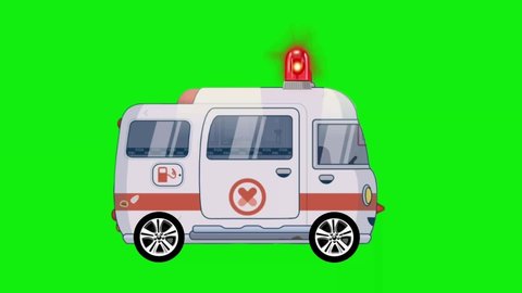 Green Screen Animation Ambulance That Running Stock Footage Video (100% ...