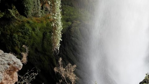 Amazing Waterfall Cataract Water Drop Into Stock Footage Video (100% ...