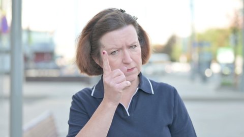 Portrait Angry Old Woman Fighting Outdoor Stock Footage Video (100% ...