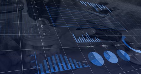 Animation Financial Data Processing Statistics Over Stock Footage Video ...