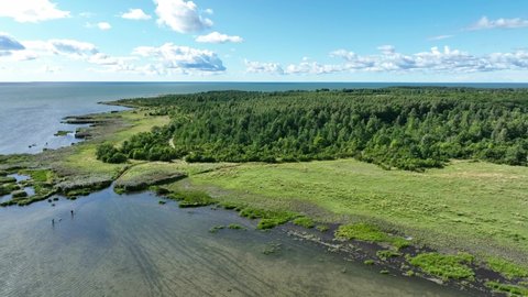 Drone Footage Couple Hikers Walking Through Stock Footage Video (100% ...