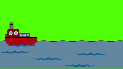 2d Boat Animation On Green Screen Stock Footage Video (100% Royalty ...