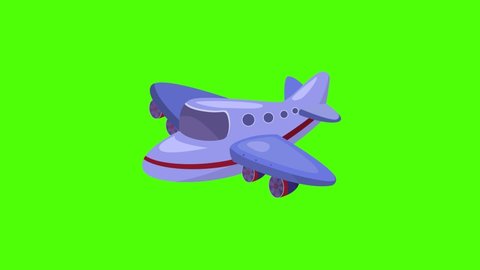 Airplane Animation On Green Screen Background Stock Footage Video (100% ...