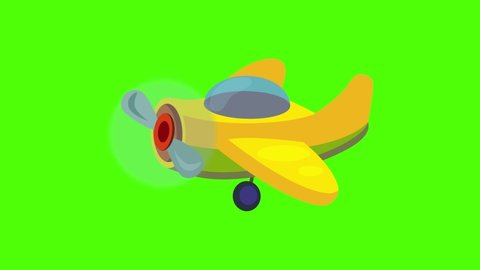 Airplane Animation On Green Screen Background Stock Footage Video (100% ...