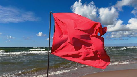 Danger Red Flag Warning About Prohibition Stock Footage Video (100% ...