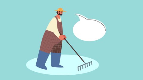Male Farmer Agrarian Worker Character Animation Stock Footage Video ...