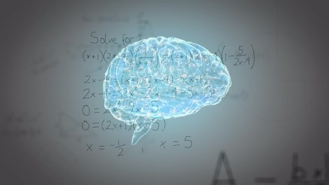 Animation Rotating Brain Math Formulas On Stock Footage Video (100% ...