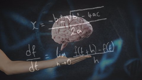 Animation Rotating Brain Dna Math Formulas Stock Footage Video (100% ...