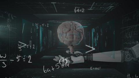 Animation Rotating Brain Math Formulas On Stock Footage Video (100% ...