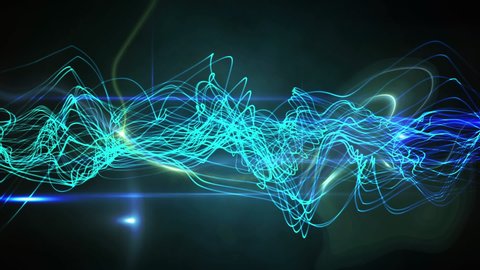 Animation Green Waves Moving Over Black Stock Footage Video (100% ...