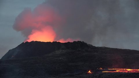Iceland Geldingadalur Volcano Eruption Reykjanes Peninsula Stock ...