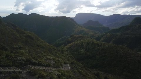 Coromandel Mountains Valley Shadow Sub Behind Stock Footage Video (100% ...