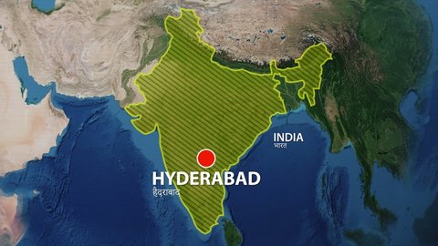 Designation Borders India On Map Mark Stock Footage Video (100% Royalty ...