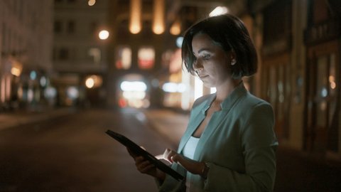 Portrait Professional Female Banker Walking Evening Stock Footage Video ...