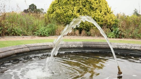 Water Jet Fountain Splashing Bubbling Pond Stock Footage Video (100% ...