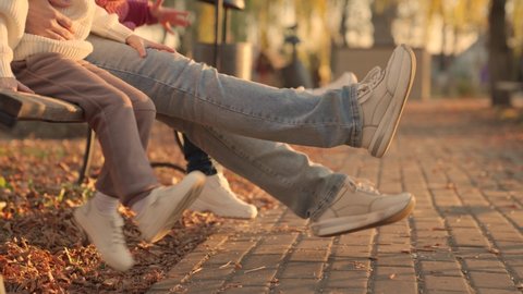 Child Mom Sit On Bench Shake Stock Footage Video (100% Royalty-free ...