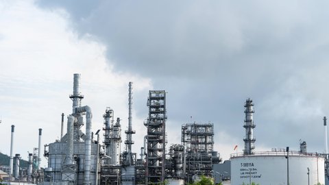 Time Lapse Oil Refinery Terminal Industrial Stock Footage Video (100% ...