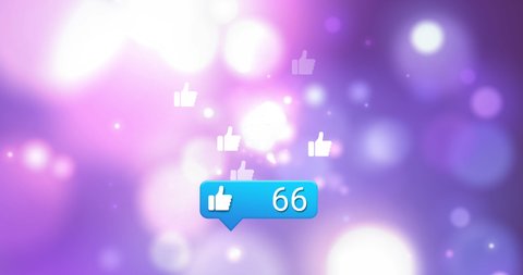 Digital Animation Multiple Like Icons Start Stock Footage Video (100% ...