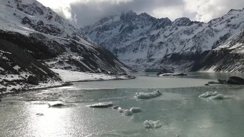 Winter Wonderland Aoraki Mount Cook National Stock Footage Video (100% ...