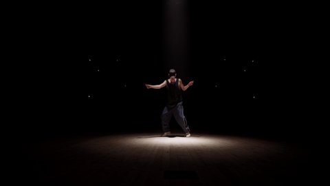 Bboy Dancing Breakdance Rehearsal Room On Stock Footage Video (100% ...